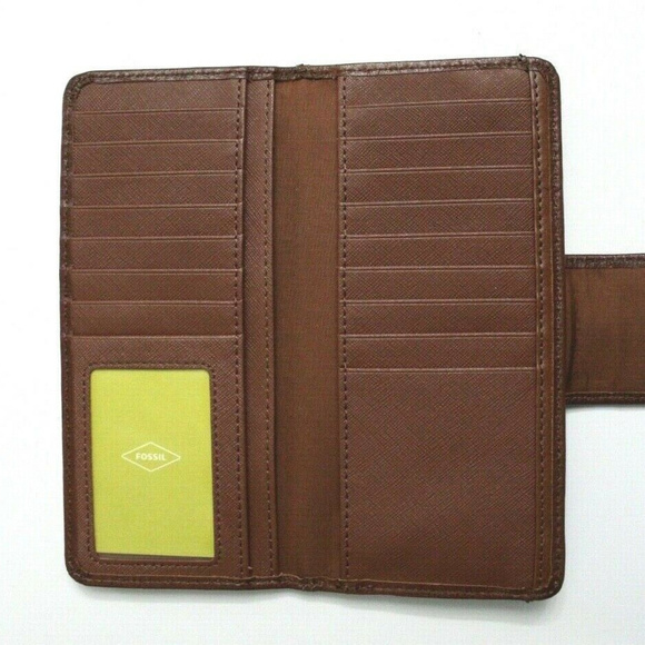 Fossil | Bags | Fossil Madison Bifold Leather Clutch Wallet Brown ...